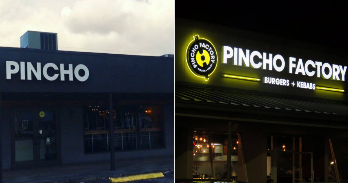 Roban la palabra "Factory" de un cartel de "Pincho Factory" en Hialeah