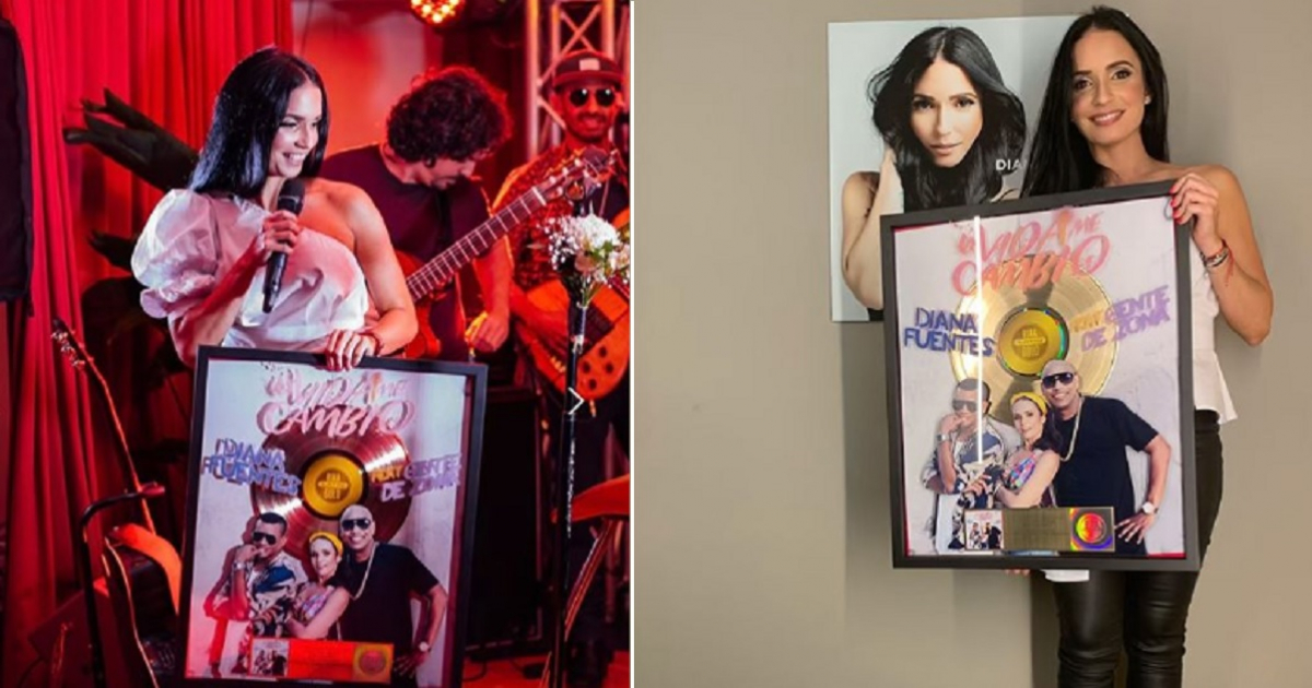 Diana Fuentes recibe disco de oro por su tema "La vida me cambió"