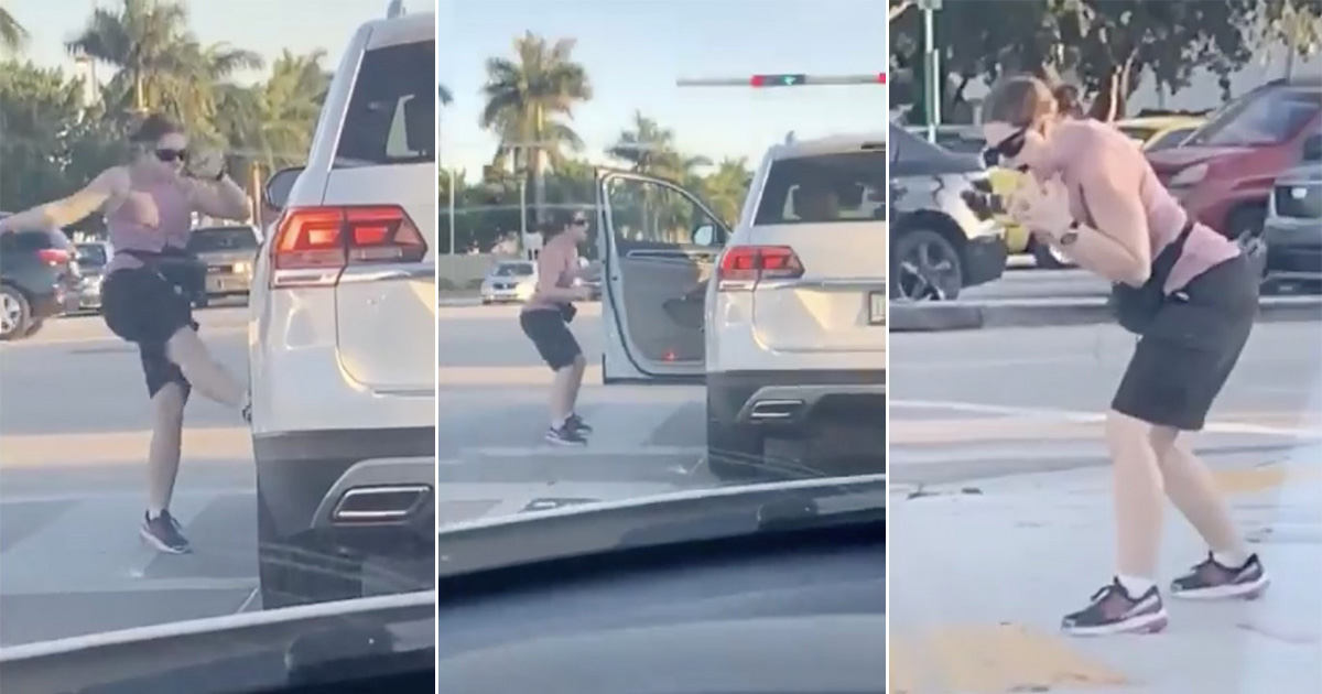 Viral: Mujer en Miami desata su furia contra un auto que paró en el ...